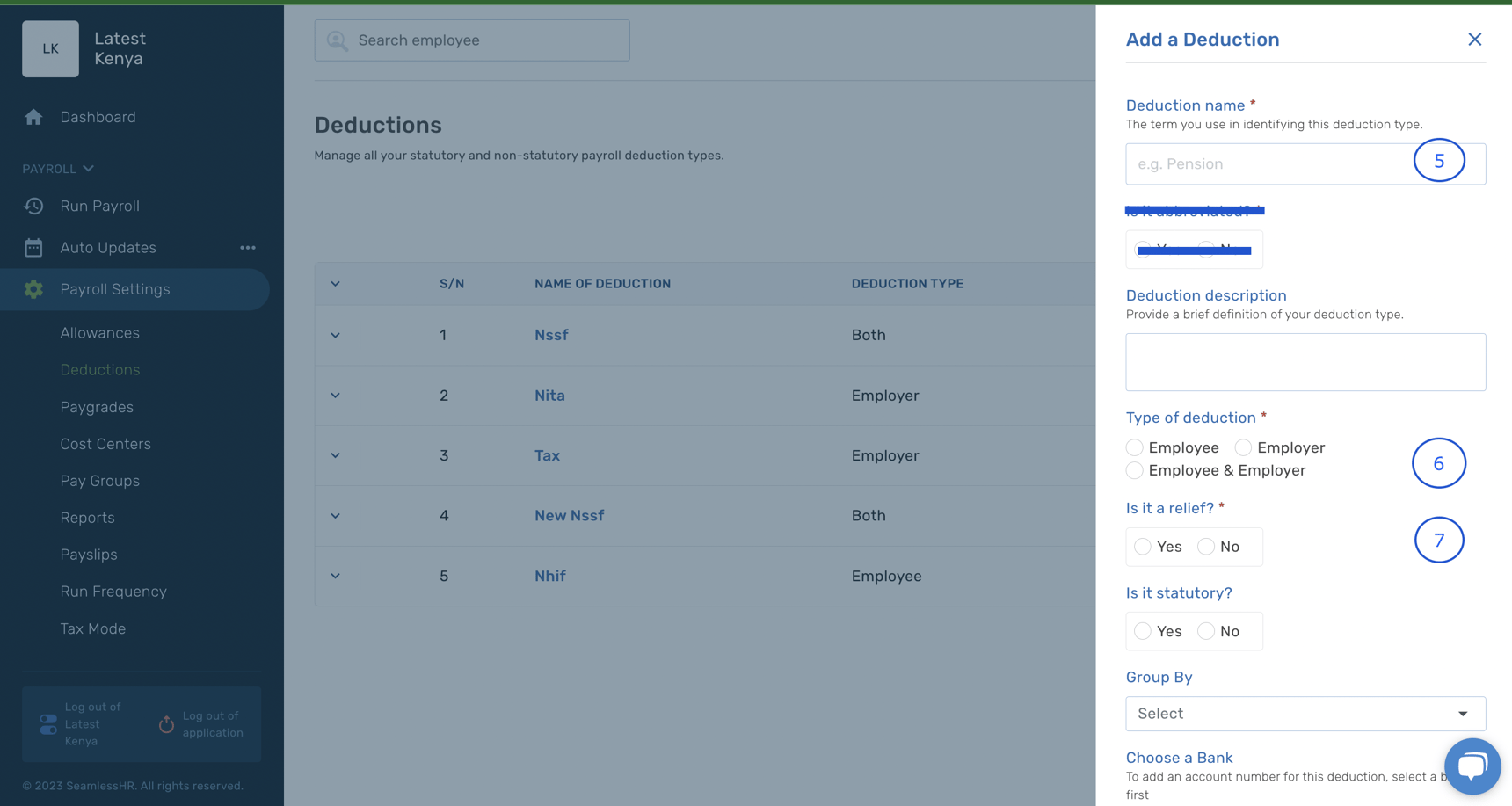 How to Create/Add a Deduction on SeamlessPayroll.